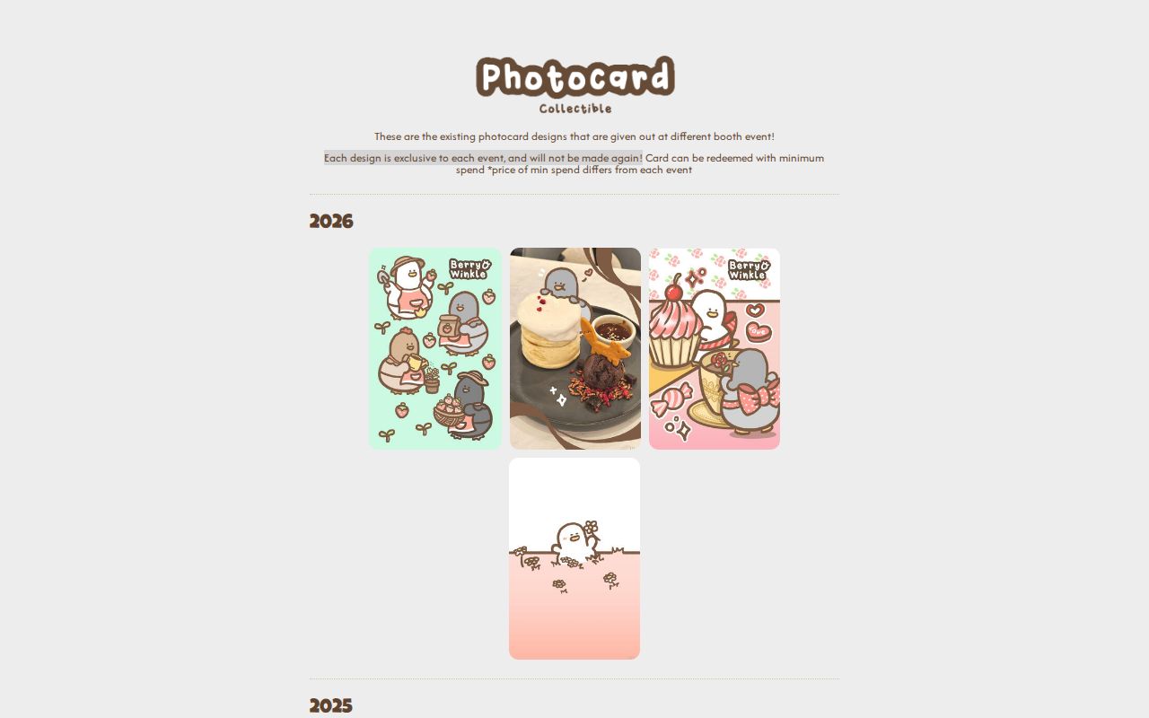 Berry Winkle Photocards